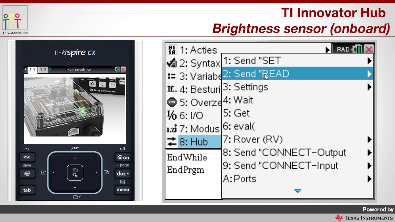 TI Innovator HUB : Brightness sensor - YouTube