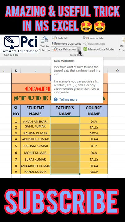 How to use Data Validation Amazing & useful Trick in Ms Excel #shorts #excel #ytshorts # ...