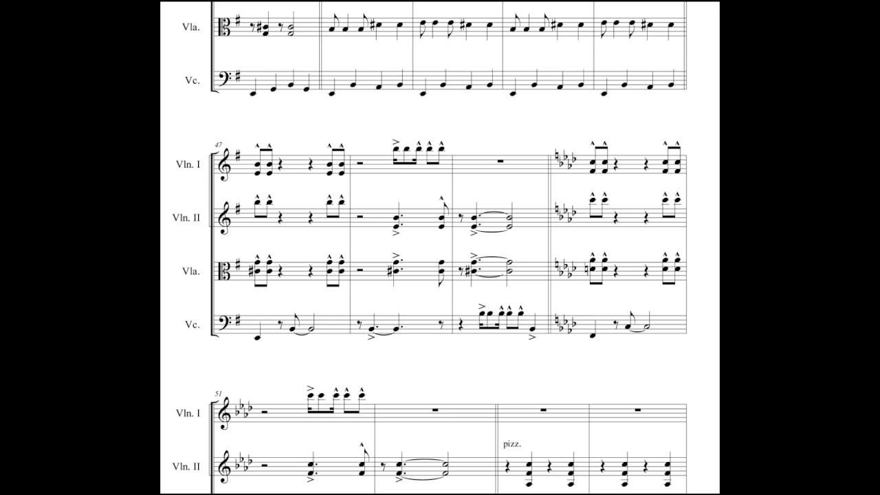 the James Bond theme SHEET music for STRING Quartet ! - YouTube