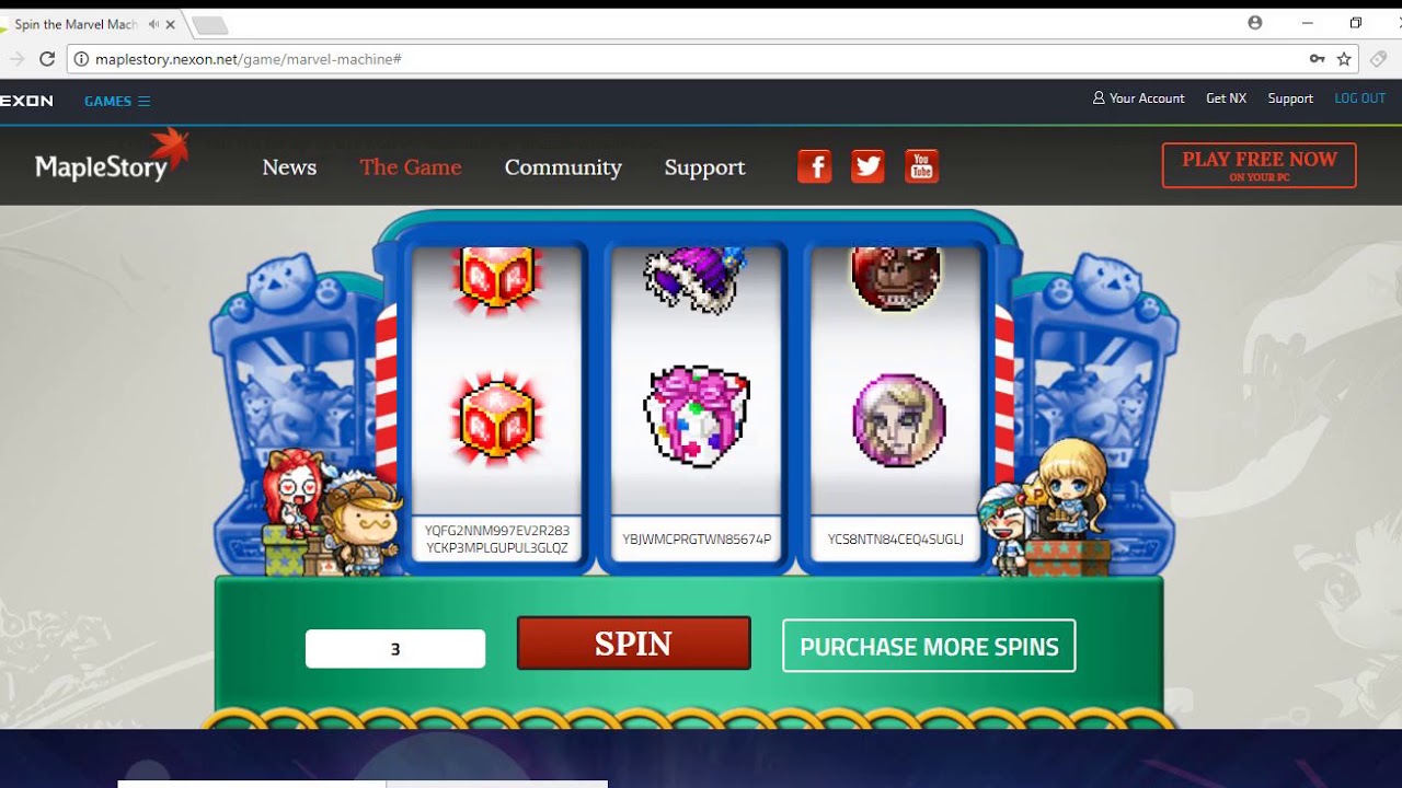 MapleStory 】 Marvel Machine - 12 Spins - YouTube