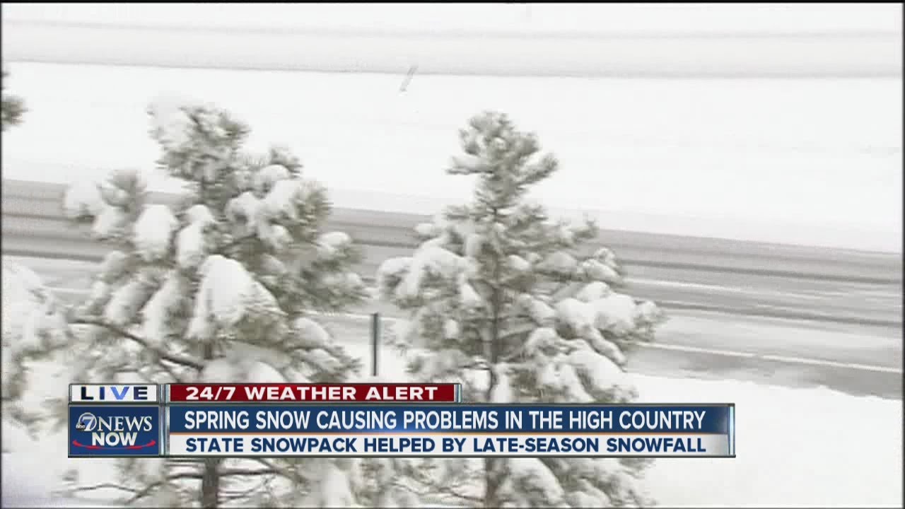 Spring snow causing problems in the high country - YouTube