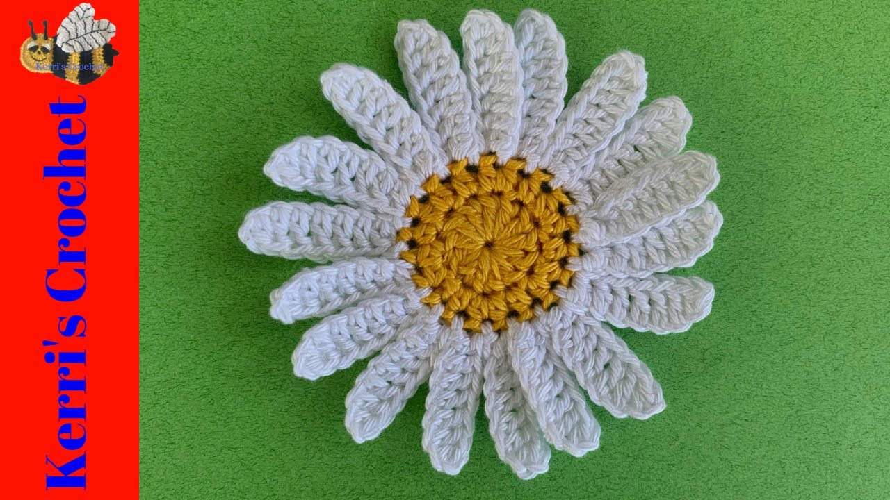 Crochet Daisy Tutorial – Crochet Applique Tutorial - YouTube