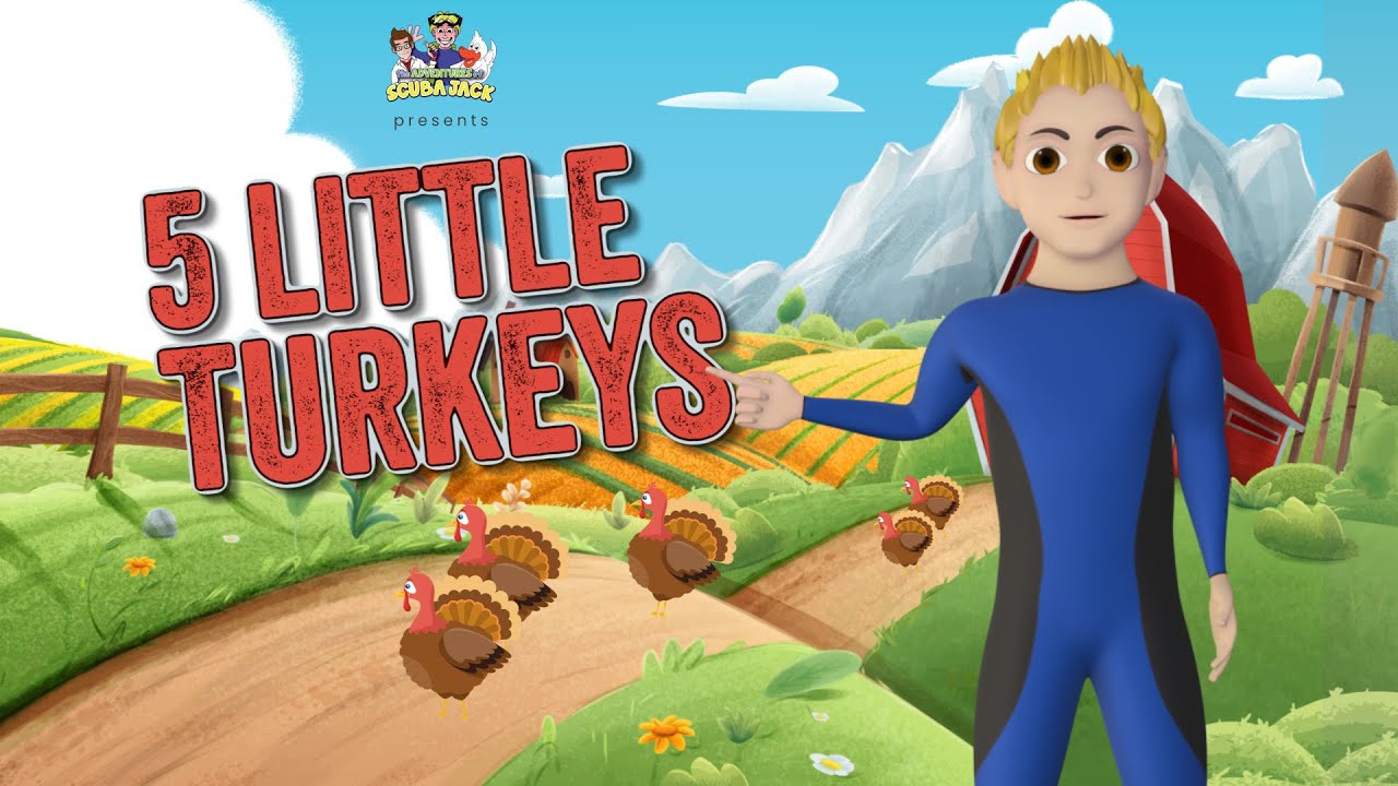 5 Little Turkeys Sitting On A Wall - Thanksgiving Songs For Kids - YouTube