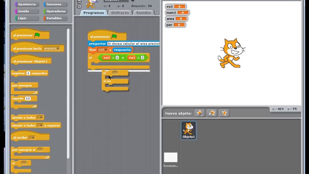 Area y perimetro en Scratch 1.4 - YouTube