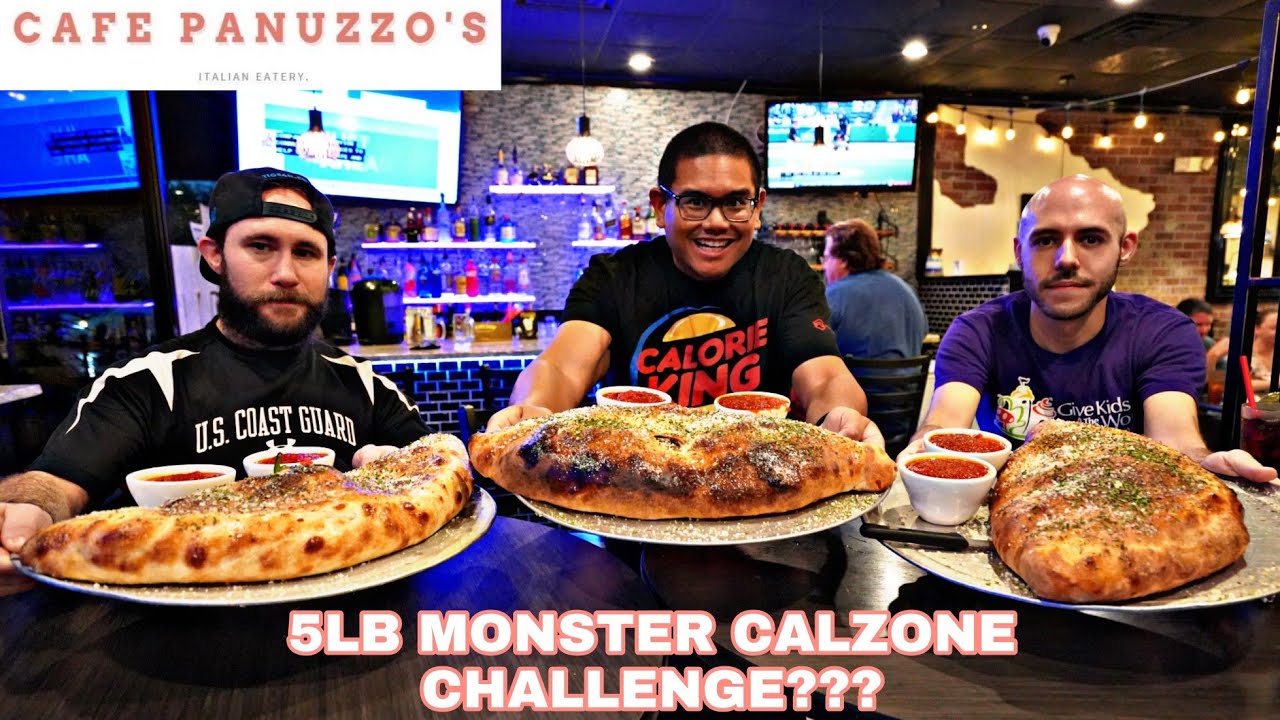 MONSTER CALZONE CHALLENGE WITH MY NEW COWORKERS - YouTube