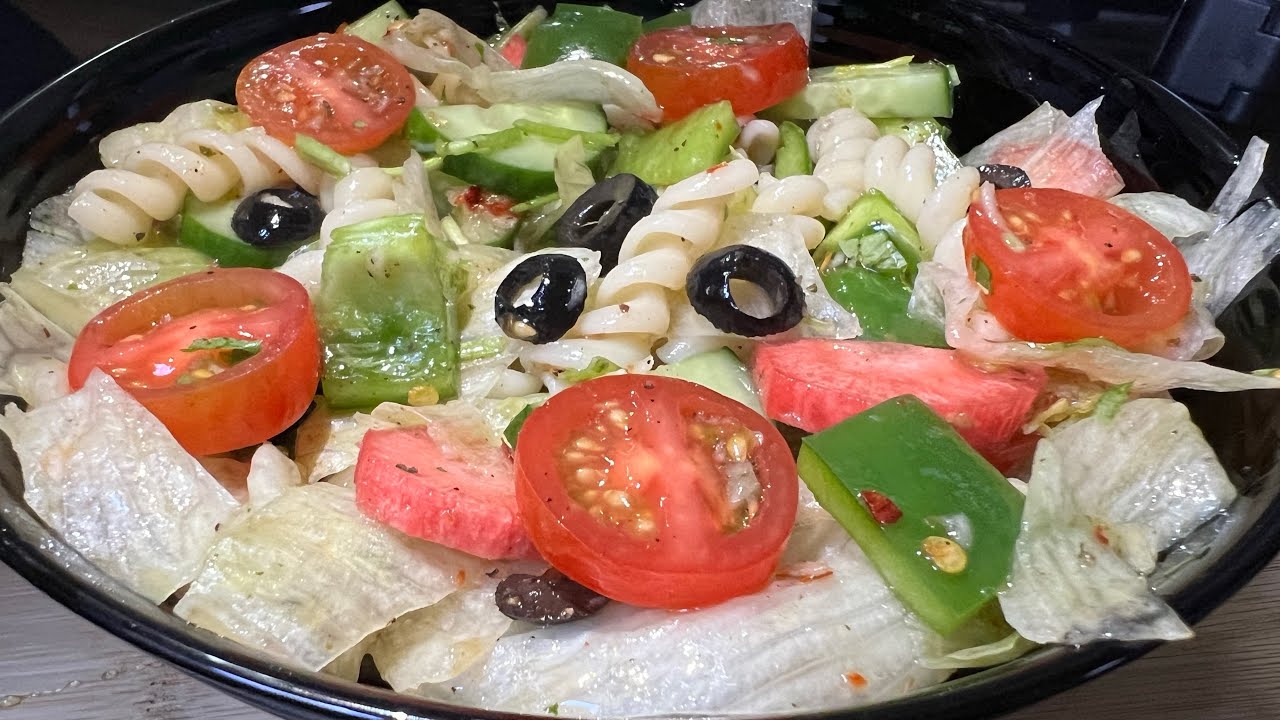 Salad Bowl with Homemade Dressing | Healthy Salad Recipe | Veggie Salad ...