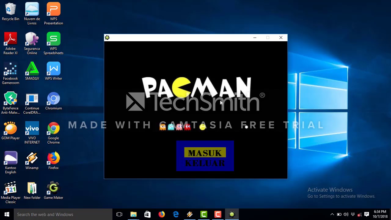 tutorial cara membuat game pacman di aplikasi game maker yang terakhir atau finis - YouTube