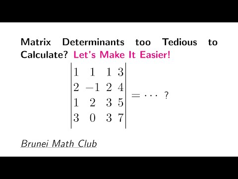 Calculating Matrix Determinants: Easier Way - YouTube