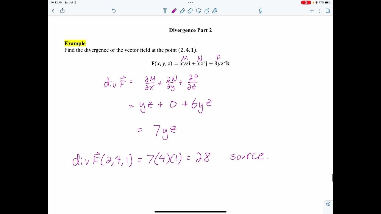 Calculus III - Unit 5 Section 1 - Divergence Part 2 - YouTube