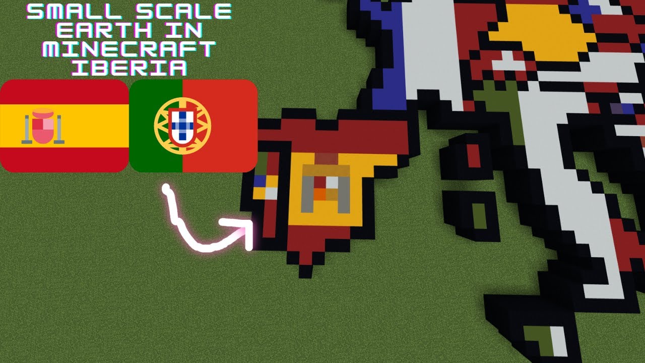 How To Build Small Scale Earth In Minecraft Part 13 Iberia - YouTube