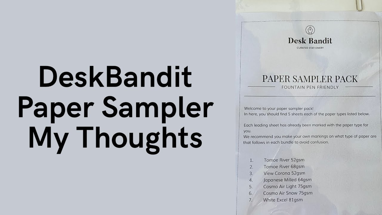 Deskbandit Paper Sampler - My thoughts on the 7 different papers - YouTube