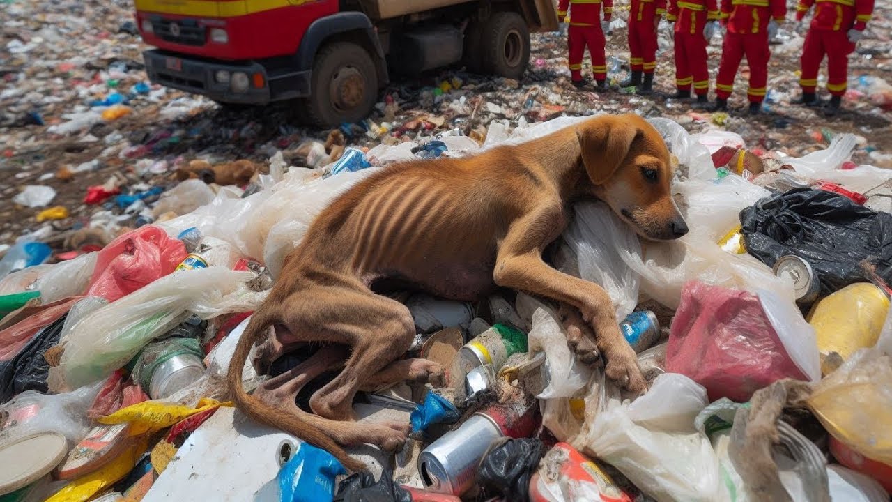 See stray dog almost dead at landfill | Rescue puppy - YouTube