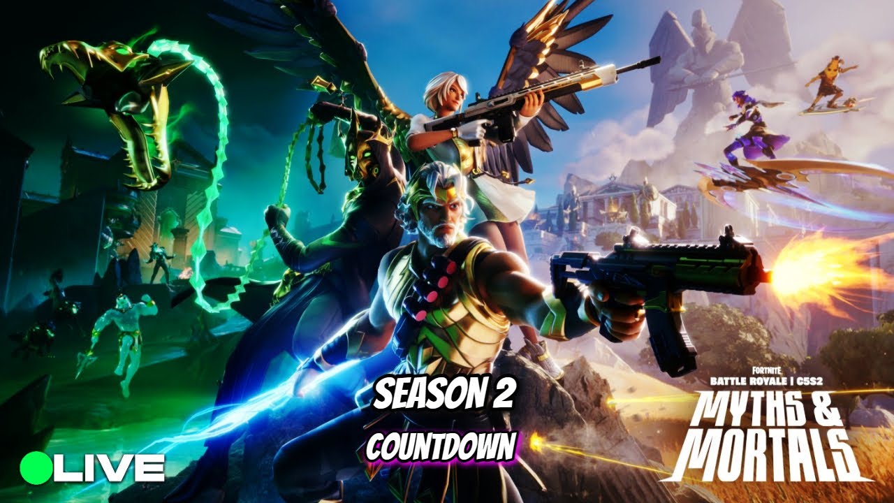 FORTNITE LIVE ~ SEASON 2 COUNTDOWN! (MYTHS & MORTALS) # ...