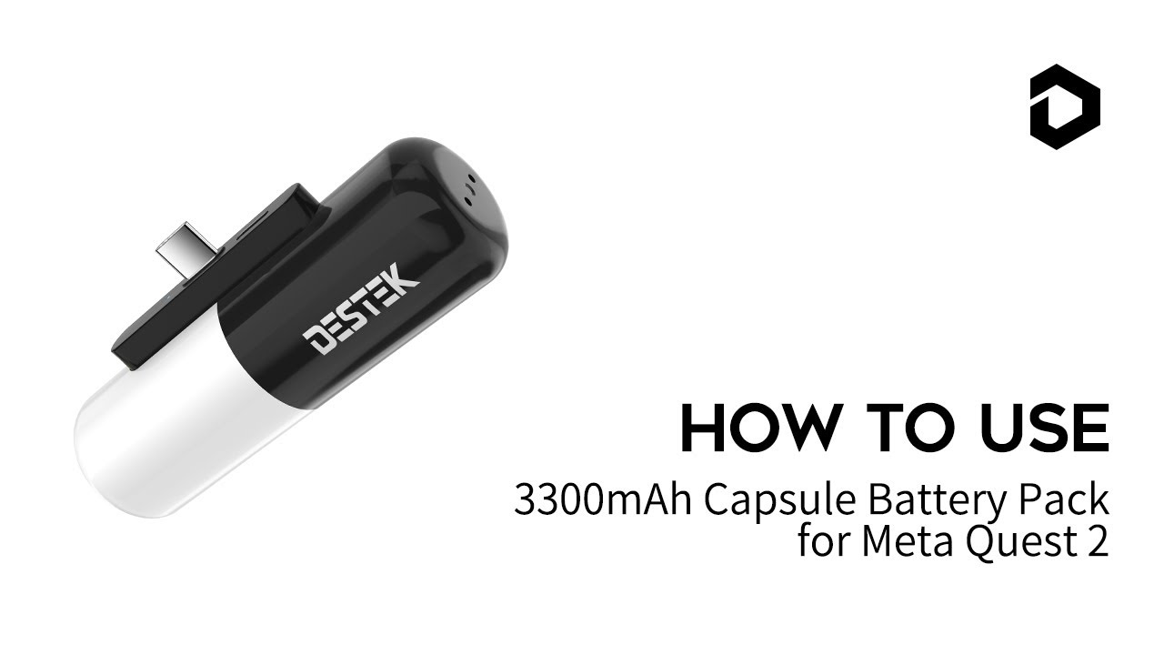 How to Use DESTEK 3300mAh Capsule Battery Pack for Meta Quest 2 - YouTube