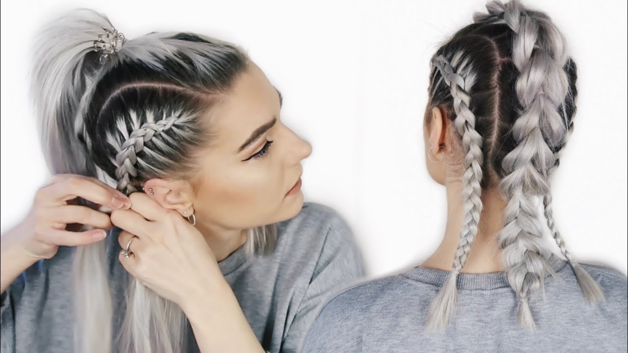 Dutch Braids + Pull Through Braid Tutorial | LoveFings - YouTube