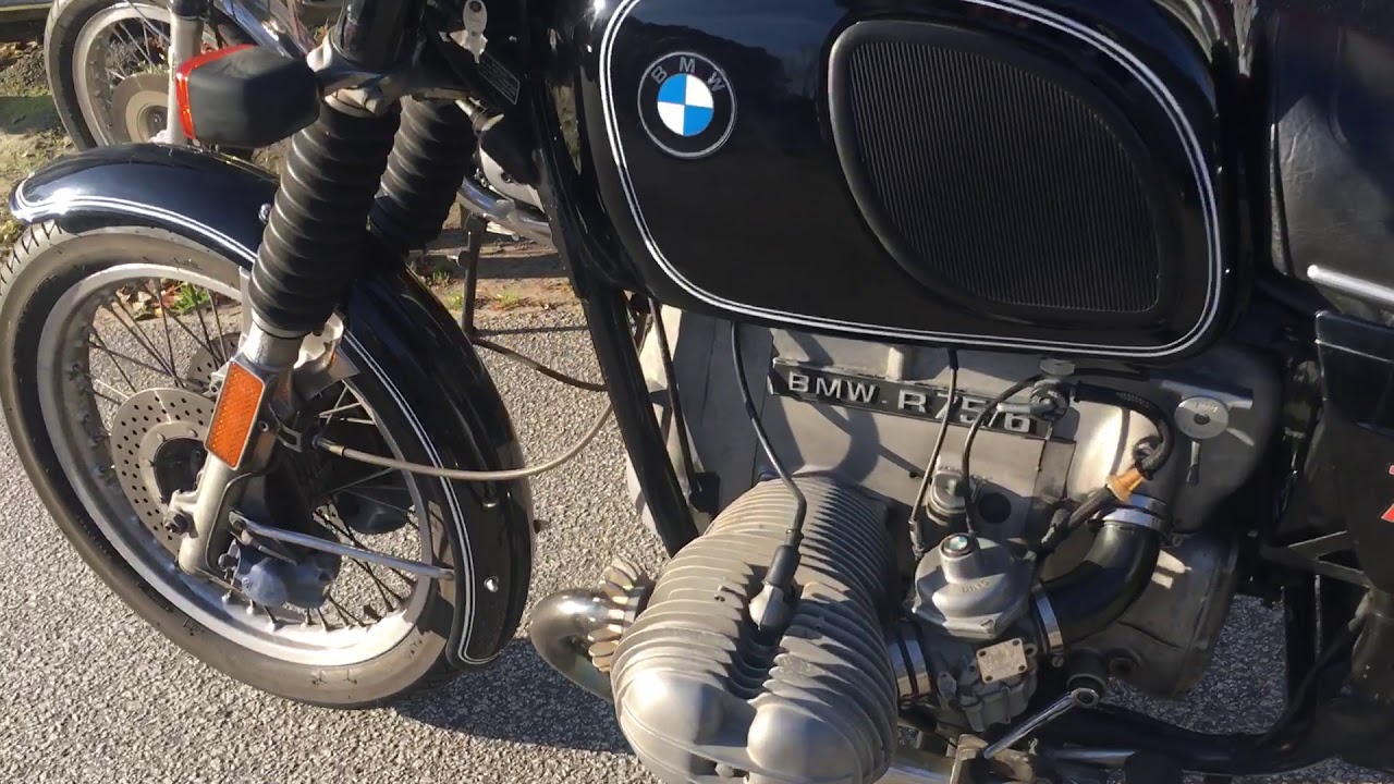 1976 BMW R75/6 cold start - YouTube