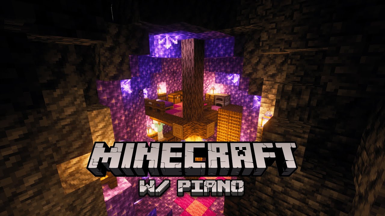 Minecraft Purple Cave w/ 🎶 Piano Music | 4 Hours - YouTube