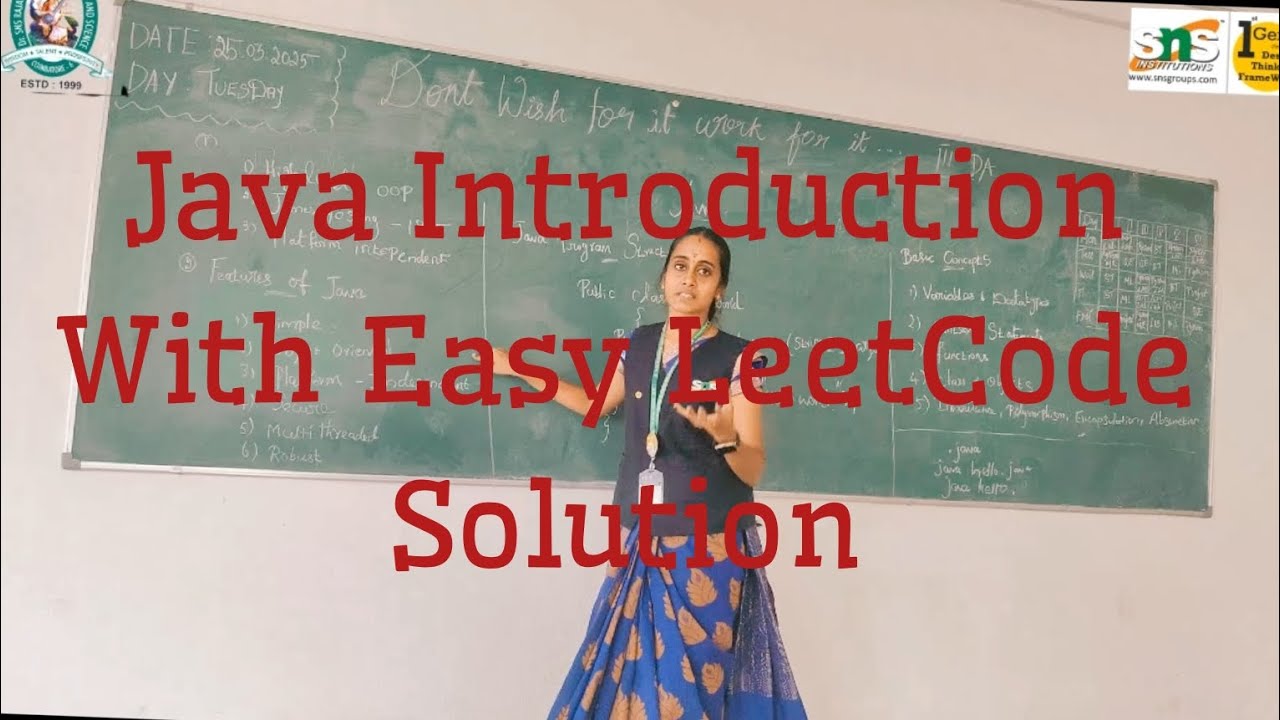 Java Introduction | Leet Code | Java | SNS INSTITUTIONS #snsinstitutions #snsdesignthinking ...