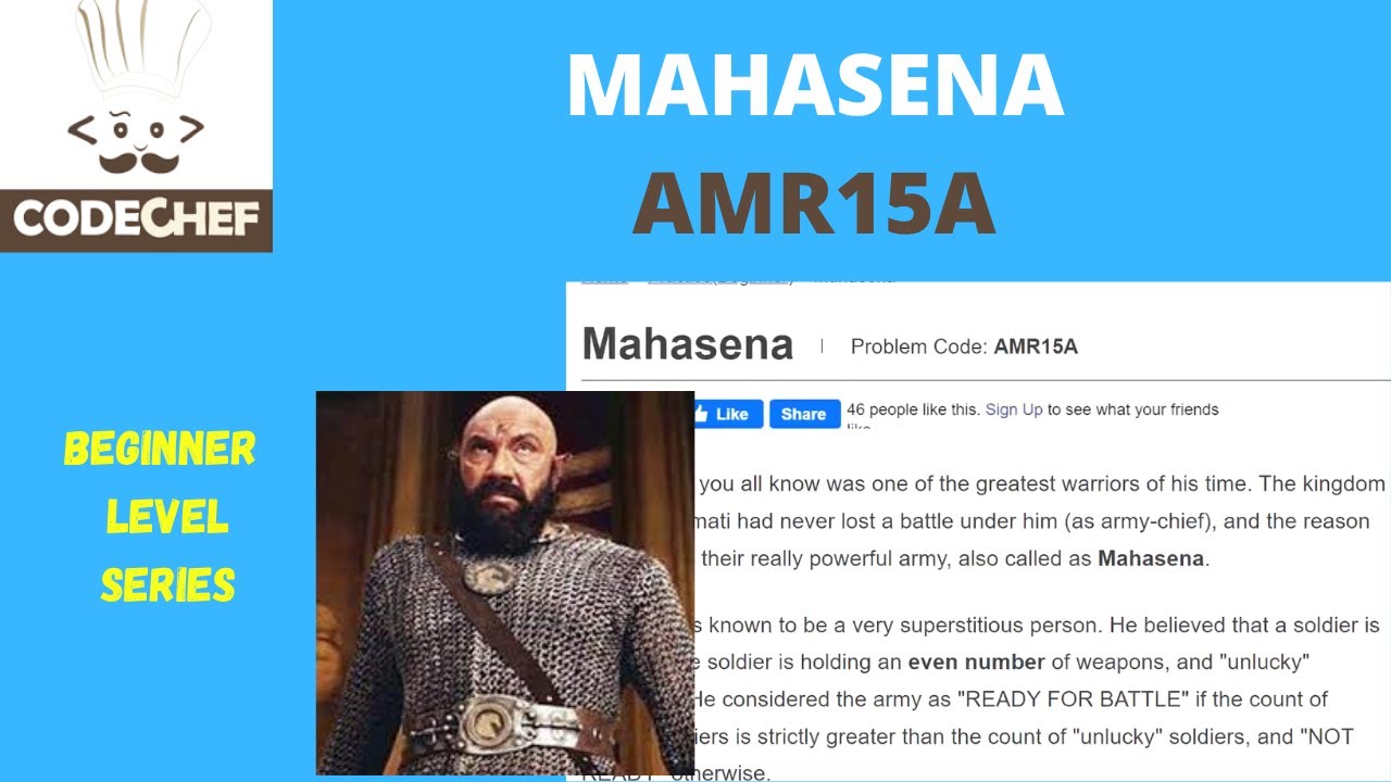 AMR15A | MAHASENA | KATAPPA Problem | codechef beginner level | codechef solution - YouTube