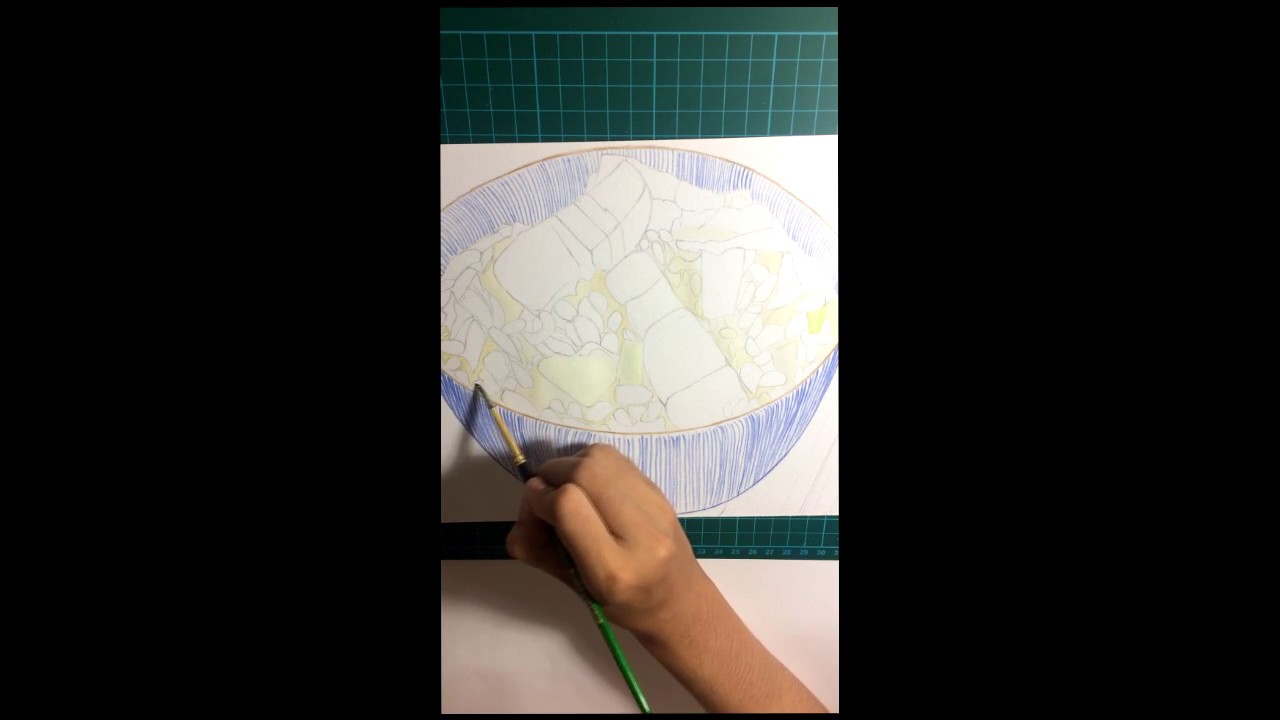 How to draw Fried rice with three-tailed pork .Part 1 - YouTube