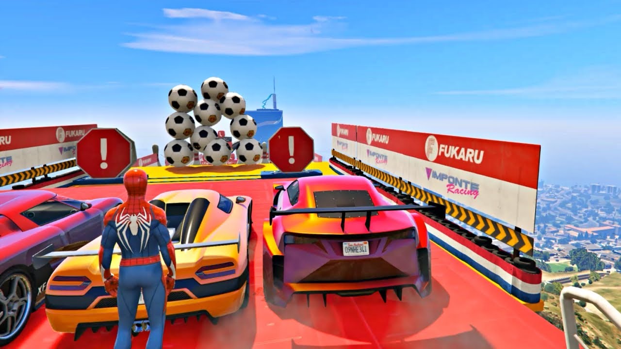 GTA V Spider-man Racing - Mega Ramp Impossible Stunt - YouTube