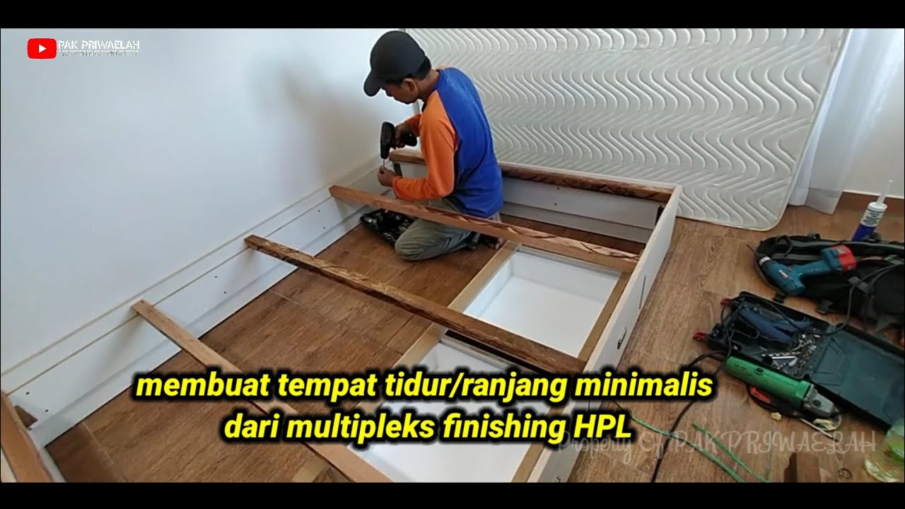bikin dipan/ranjang ada dua laci || bahan dari multipleks finishing HPL ...