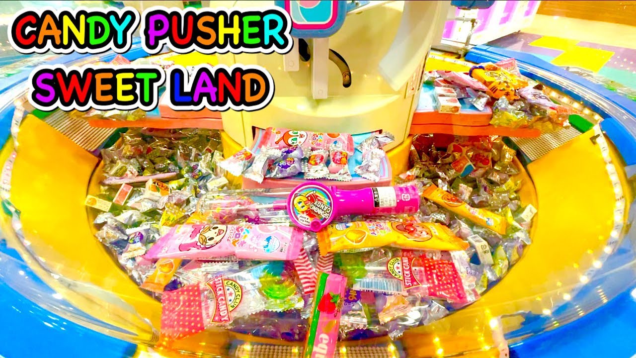 LOT'S OF CANDIES!! Candy Pusher Sweet Land Challenge at JAPAN!! キャンディ ...