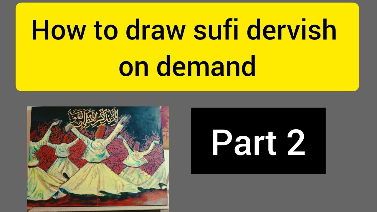 How to draw sufi Dervish whirling | Part 2 | sufi drawing step by step ...
