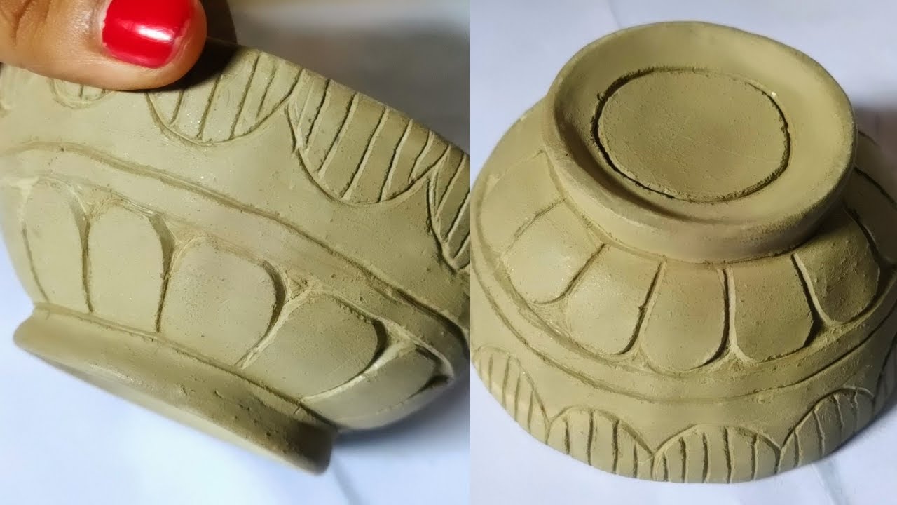 how to design clay bowl - YouTube