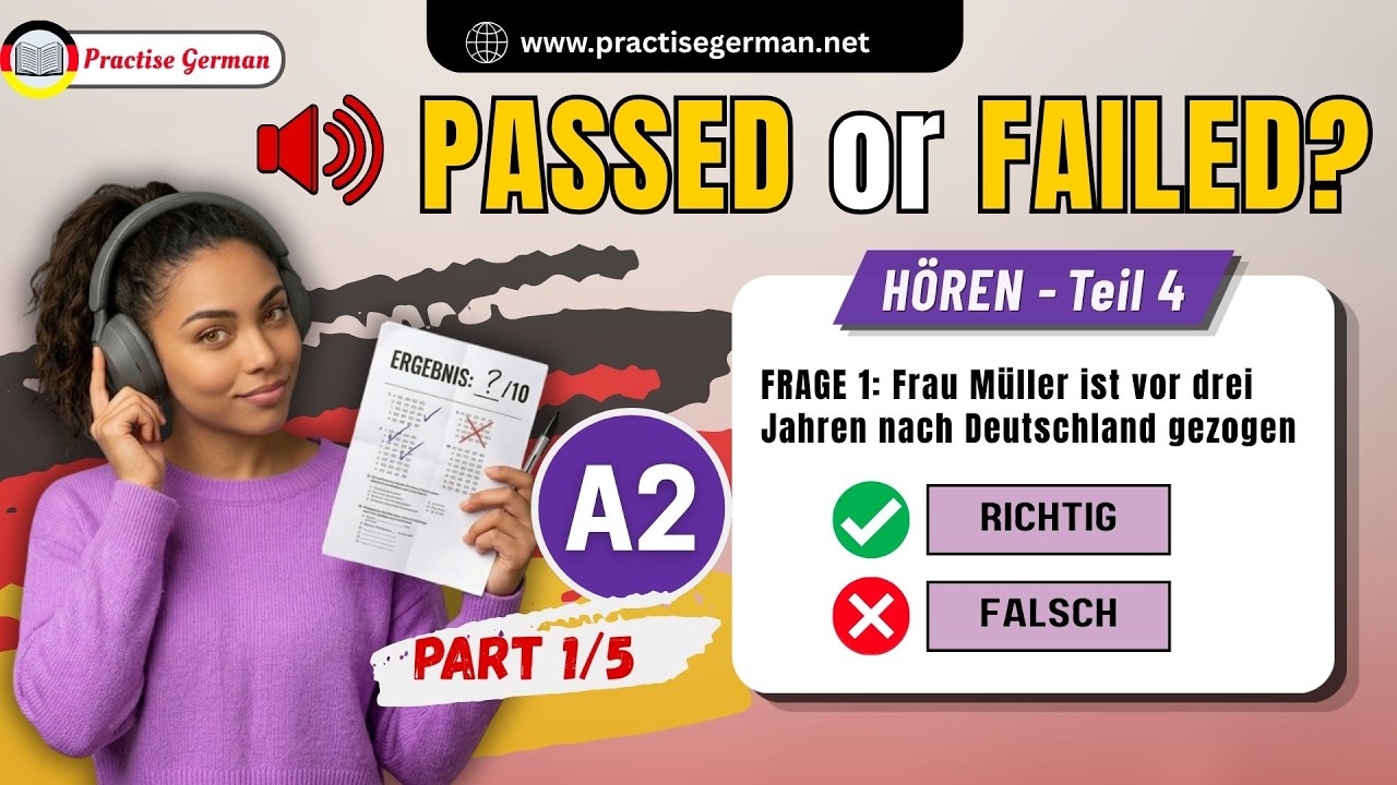 German A2 Hören Teil 4 - Part 1 Übung mit Lösungen | Practise german ...