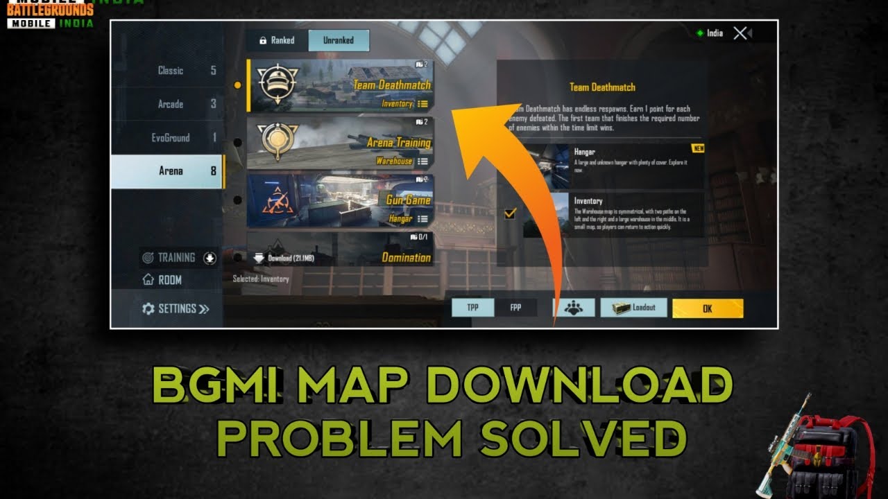 BGMI MAP Download Problem Solved | TDM And Inventory Spacial BGMI ...