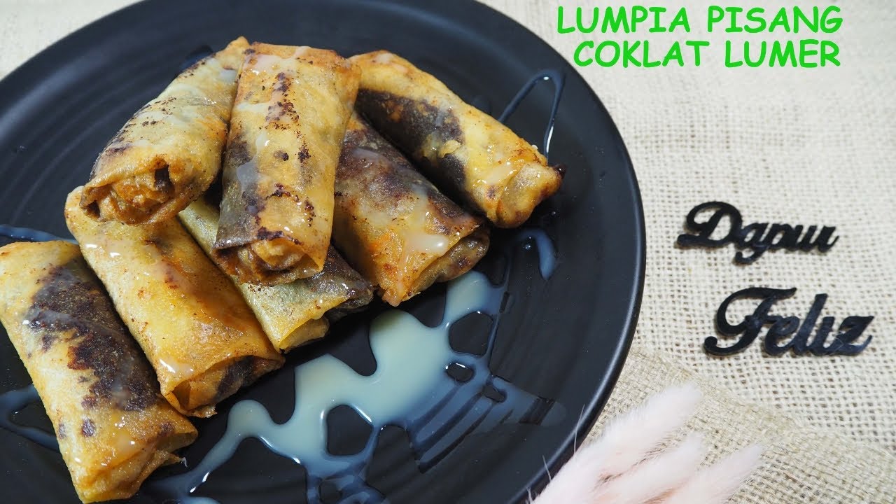 Lumpia Pisang Coklat Lumer Melted Chocolate Banana Spring Rolls - YouTube