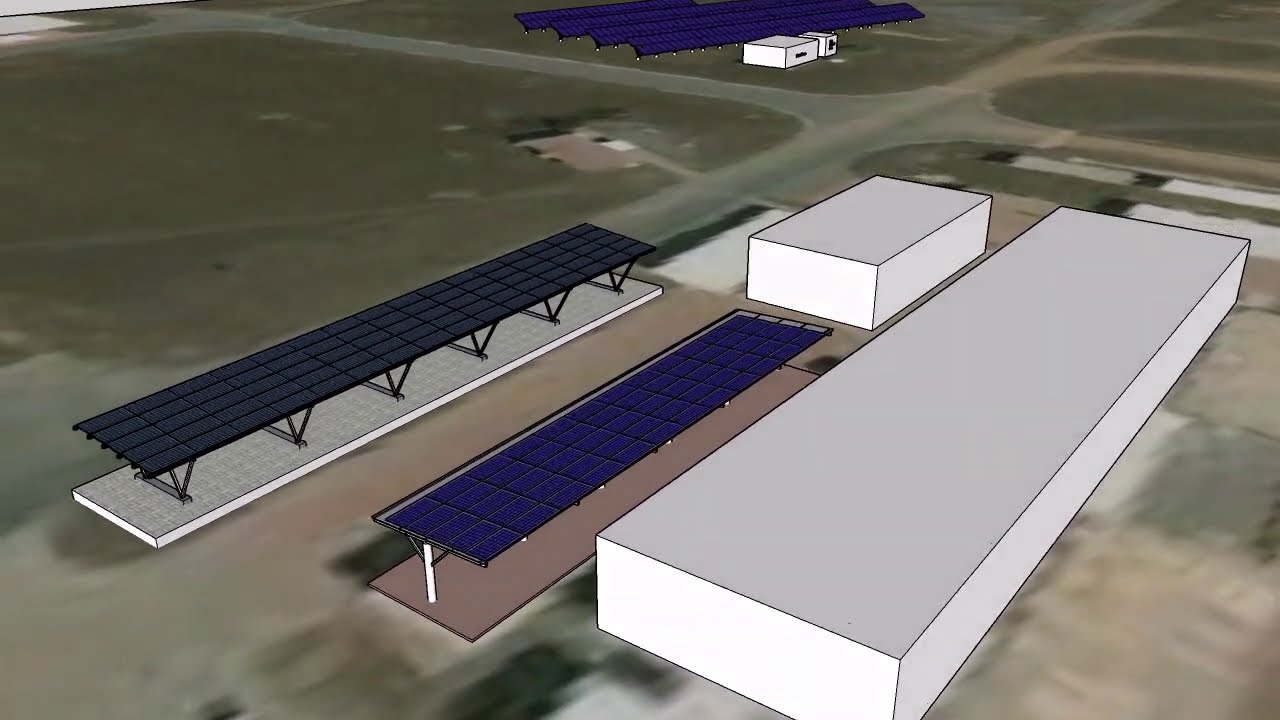 Design and animation of solar power plant in google sketchup# Carport ...