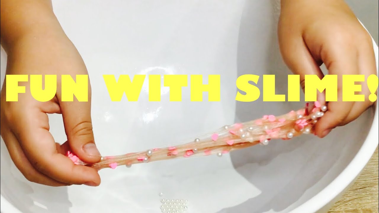 Fun with Slime + Beads! Squishy Messy Satisfying Kids Play Talk ビーズ入り ...