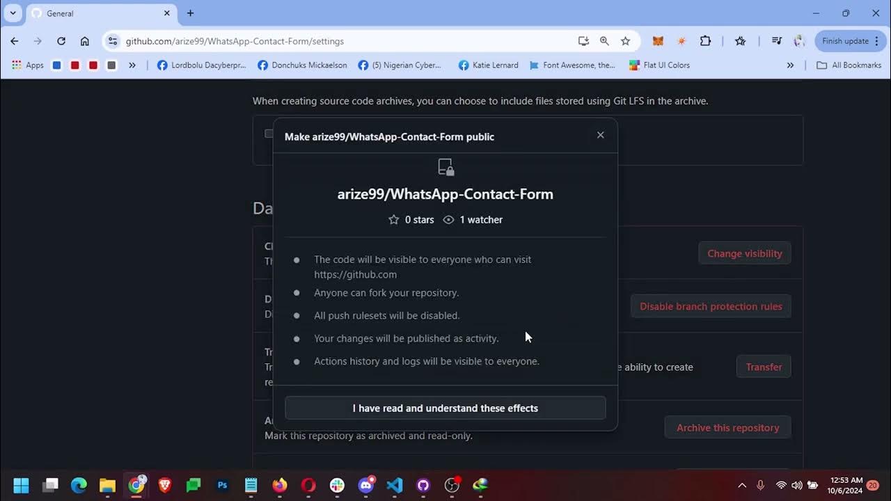 How to change GitHub repository form private to public - YouTube