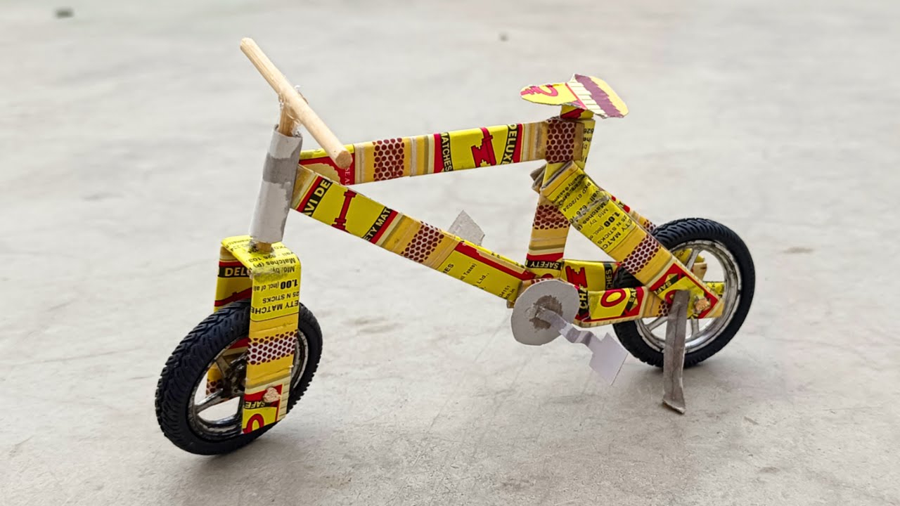 How To Make Bicycle With Matchbox | Machis Ki Bicycle Kaise Banate Hain ...