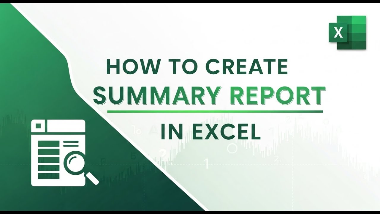 How to create summary report in excel - YouTube