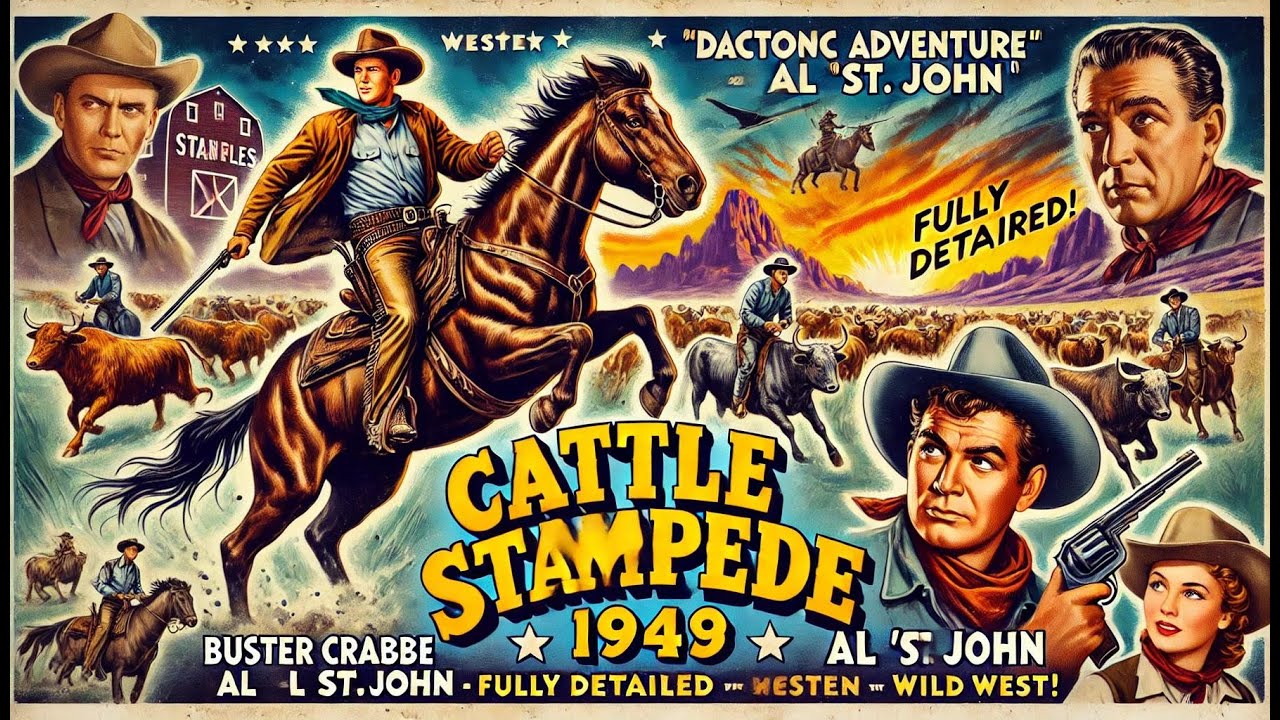 Cattle Stampede (1943) | Classic Cowboy Action with Buster Crabbe ...