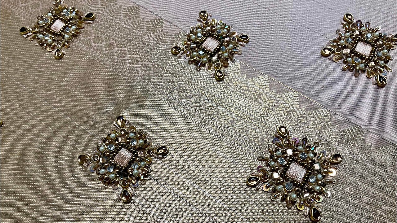 Butta design with beads - YouTube