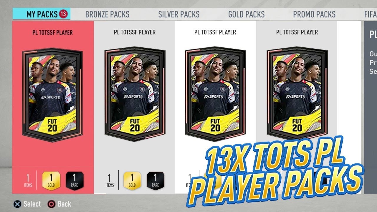 13X PREMIER LEAGUE TOTS PLAYER PACKS! FIFA 20 ULTIMATE TEAM - YouTube