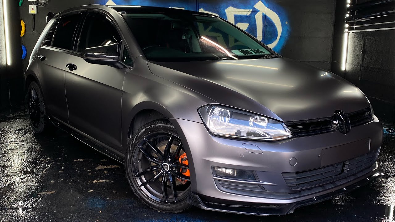 Volkswagen Golf Wrapped In 3M Satin Dark Grey - YouTube
