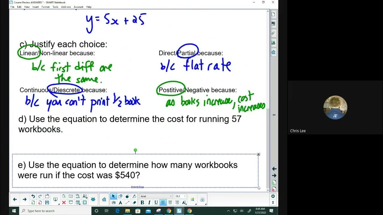 MTH1W Review Part D Linear Relations & Equations - YouTube