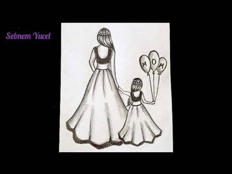 MOTHER AND DAUGHTER DRAWING FOR MOTHER'S DAY - ANNELER GÜNÜ ANNE VE KIZ ÇİZİMİ #trending #viralvideo