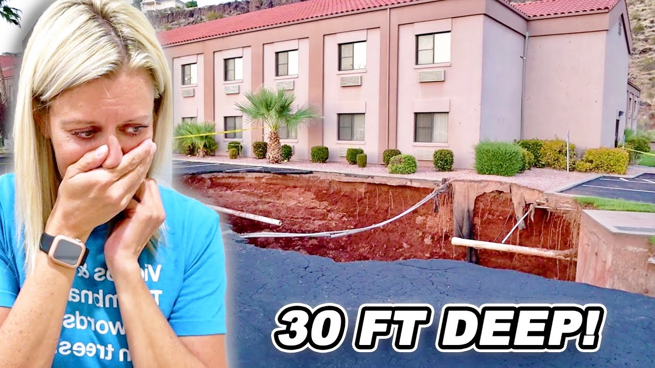 30 Foot DEEP Sink Hole With A CAR In The Bottom From Flood! - YouTube