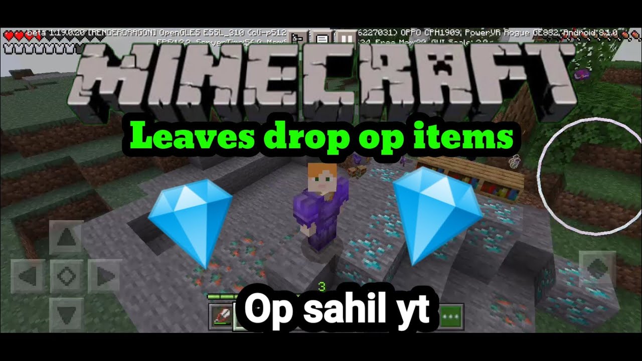 Minecraft but leaves drop op items|| Minecraft gameplay||OP SAHIL YT ...