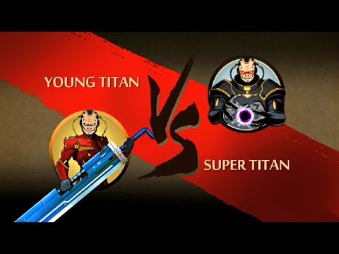 Shadow Fight 2 Young Titan Vs Super Titan - YouTube