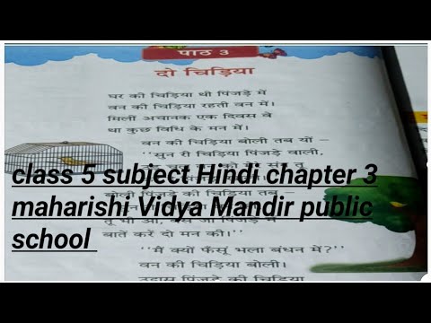 class 5 subject Hindi chapter 3 maharishi Vidya Mandir public school 🏫 ...