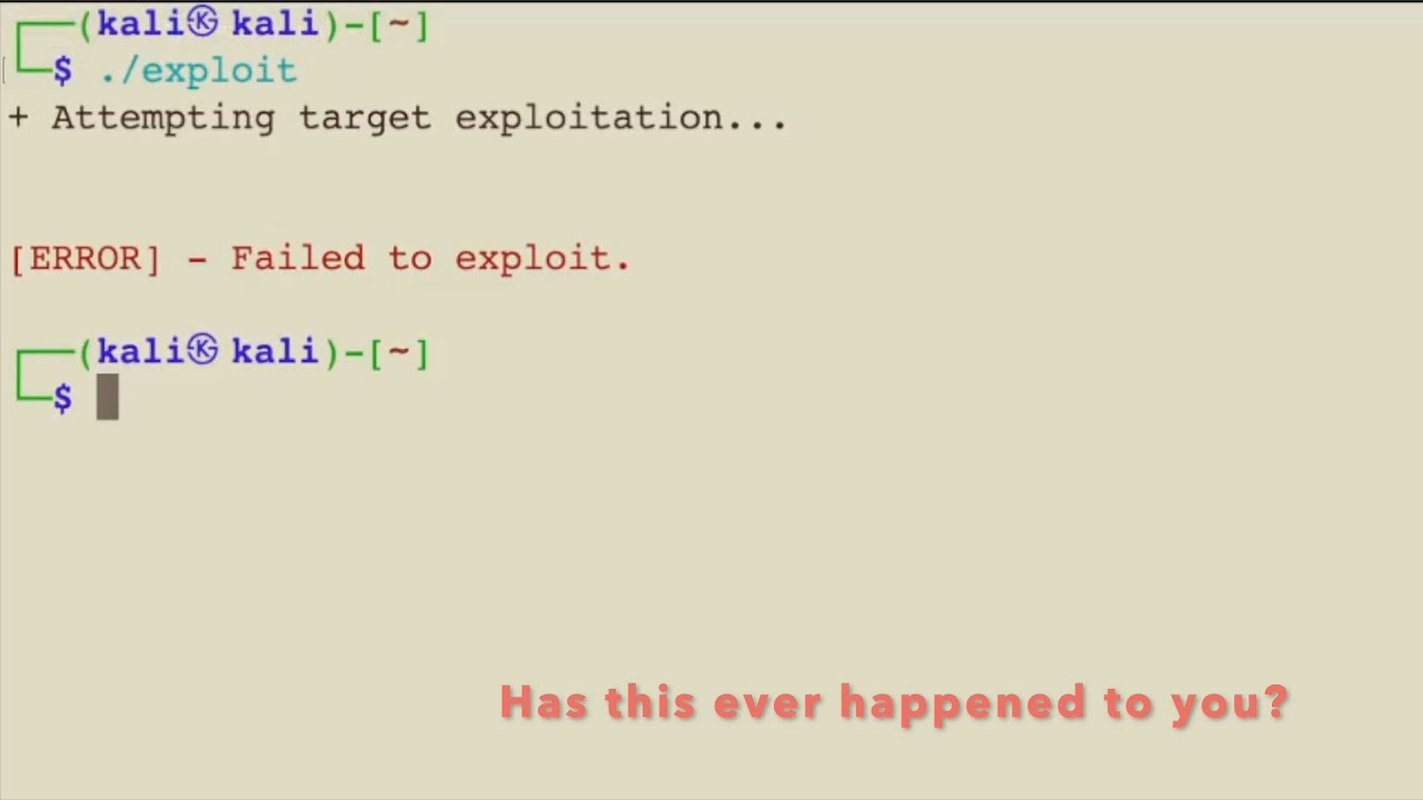 When your exploit fails...try this! - YouTube