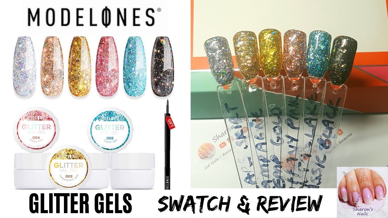 Modelones Glitter Gels Swatch and Review - YouTube
