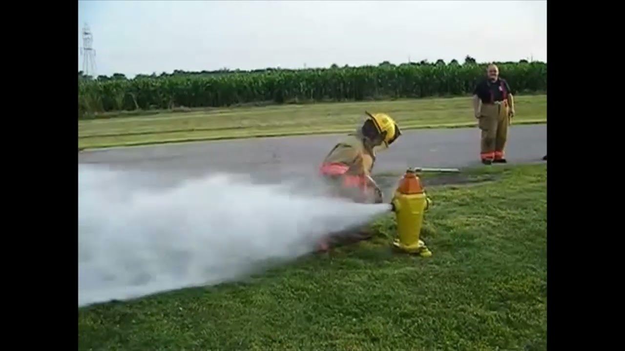 Firefighter Probie Fails At Live Hydrant Catch - YouTube